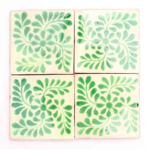 Fern handmade tile 105 mm x 105 mm | Milagros