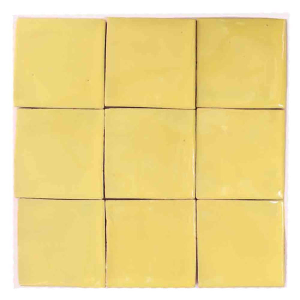 Primrose yellow handmade tile 105 mm x 105 mm | Milagros